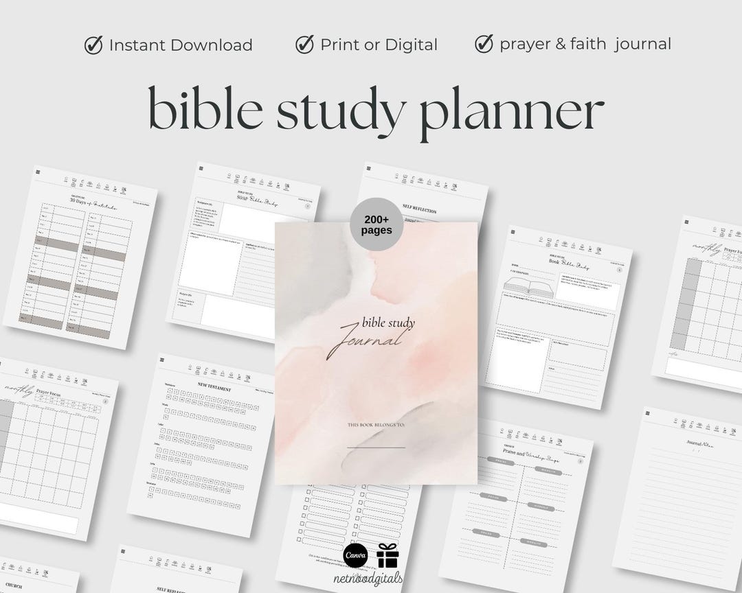 Digital Bible Study, Printable, Digital Bible Template, Bible Summary ...