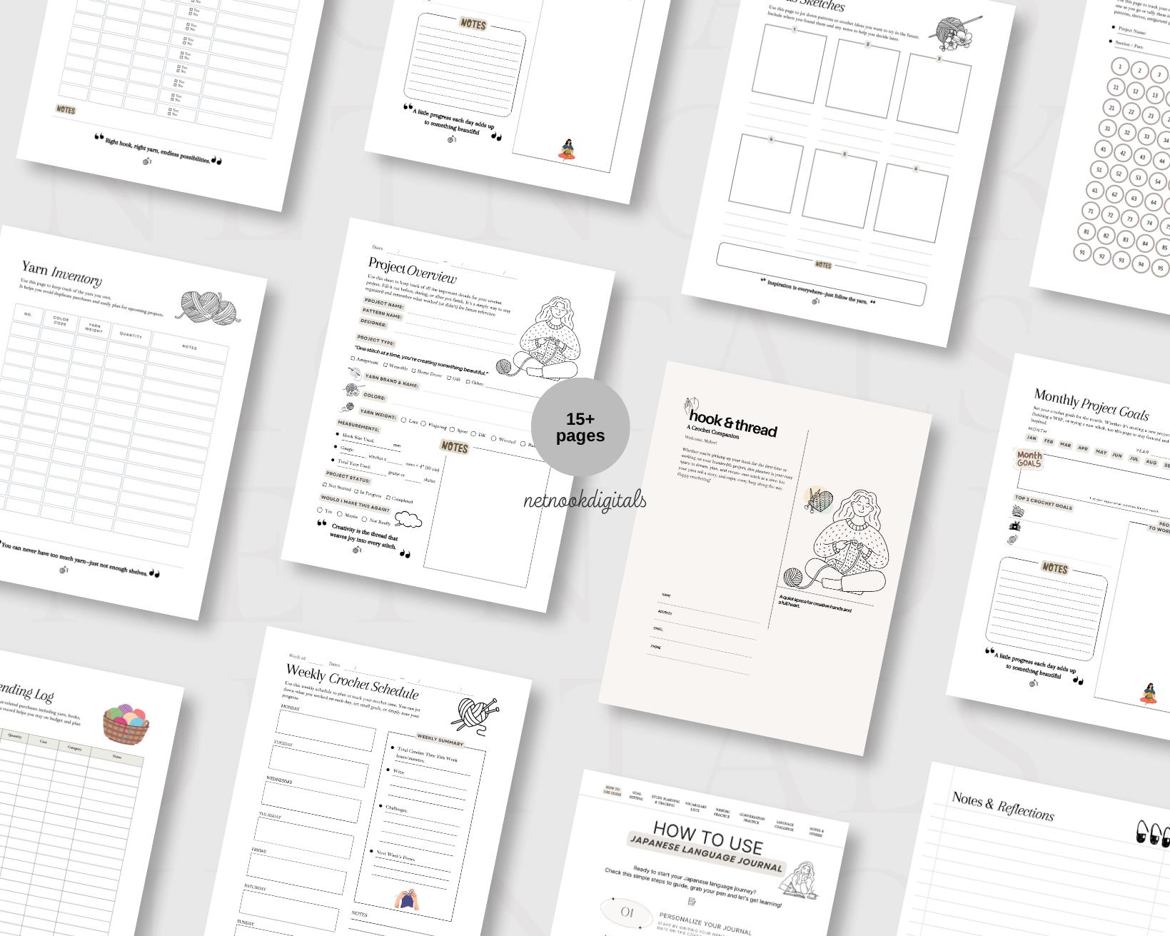 Printable Crochet Project Planner, Editable Crochet Organizer, Crochet ...