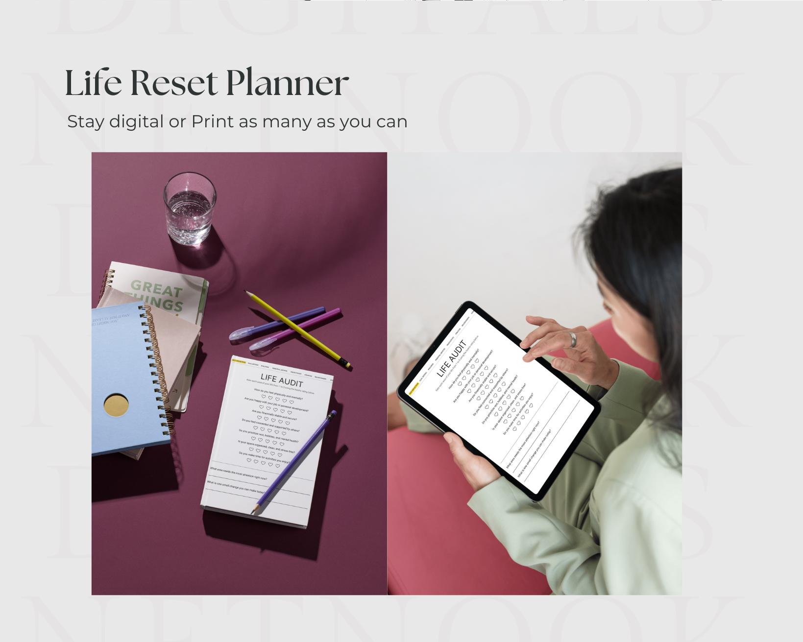 Life Reset Planner, Life Reset Checklist, Become THAT GIRL, Goal ...