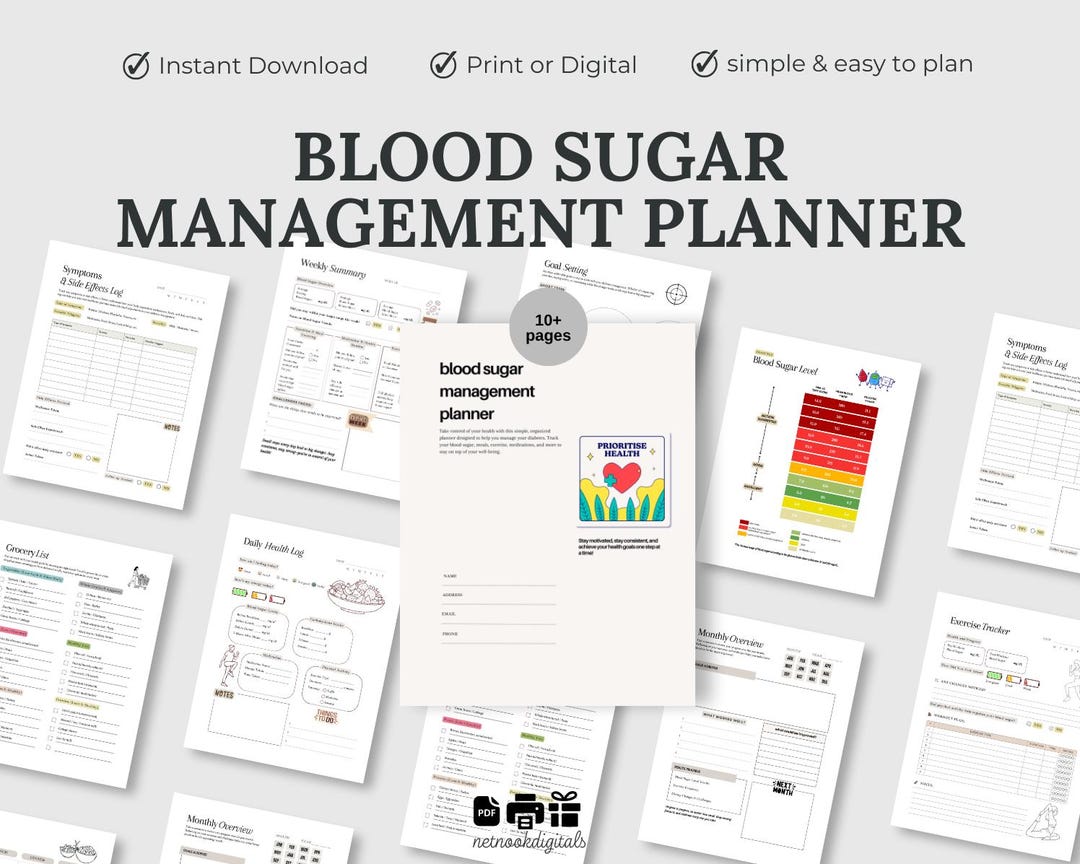 Diabetic Care Planner Printable, Diabetes Treatment Organizer, Medical ...