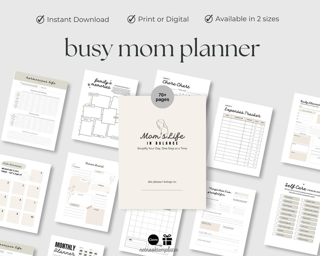 Digital Mom Planner, Mom Life Planner, Busy Mom, Digital Life Planner ...