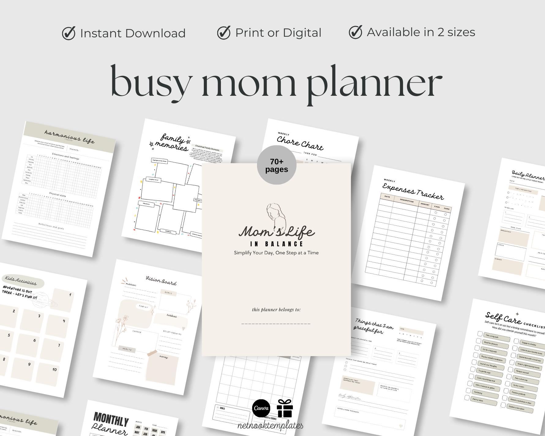 Digital Mom Planner, Mom Life Planner, Busy Mom, Digital Life Planner ...