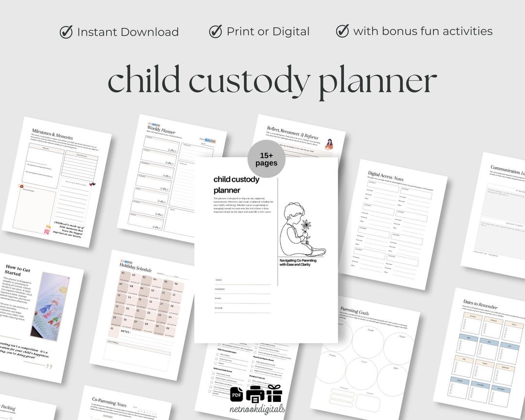 Child Custody Binder,custody Planner Printable,coparenting Calendar ...
