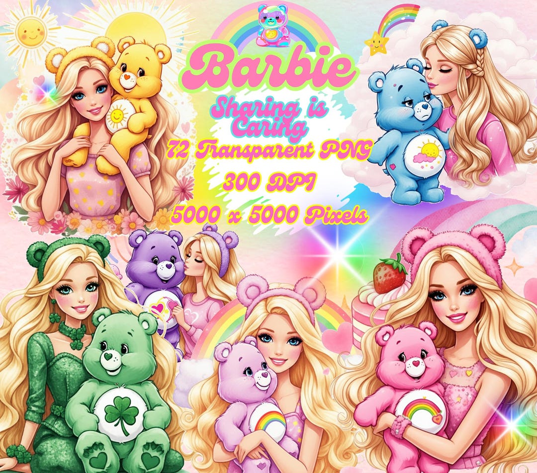 Watercolour Barbie Sharing is Caring Clipart-nursery Clipart for Kids ...