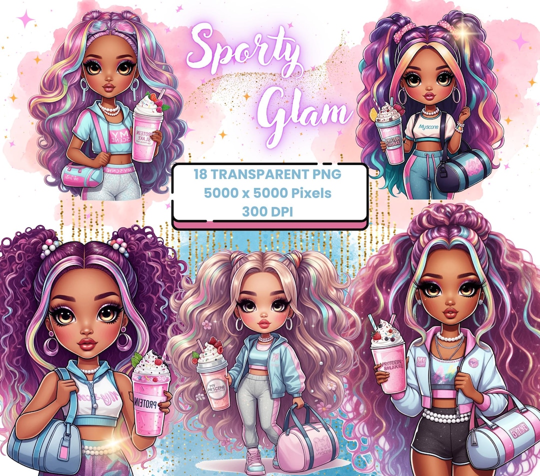 Watercolour Clipart Sporty Glam Chibi-rainbow-transparent Png ...