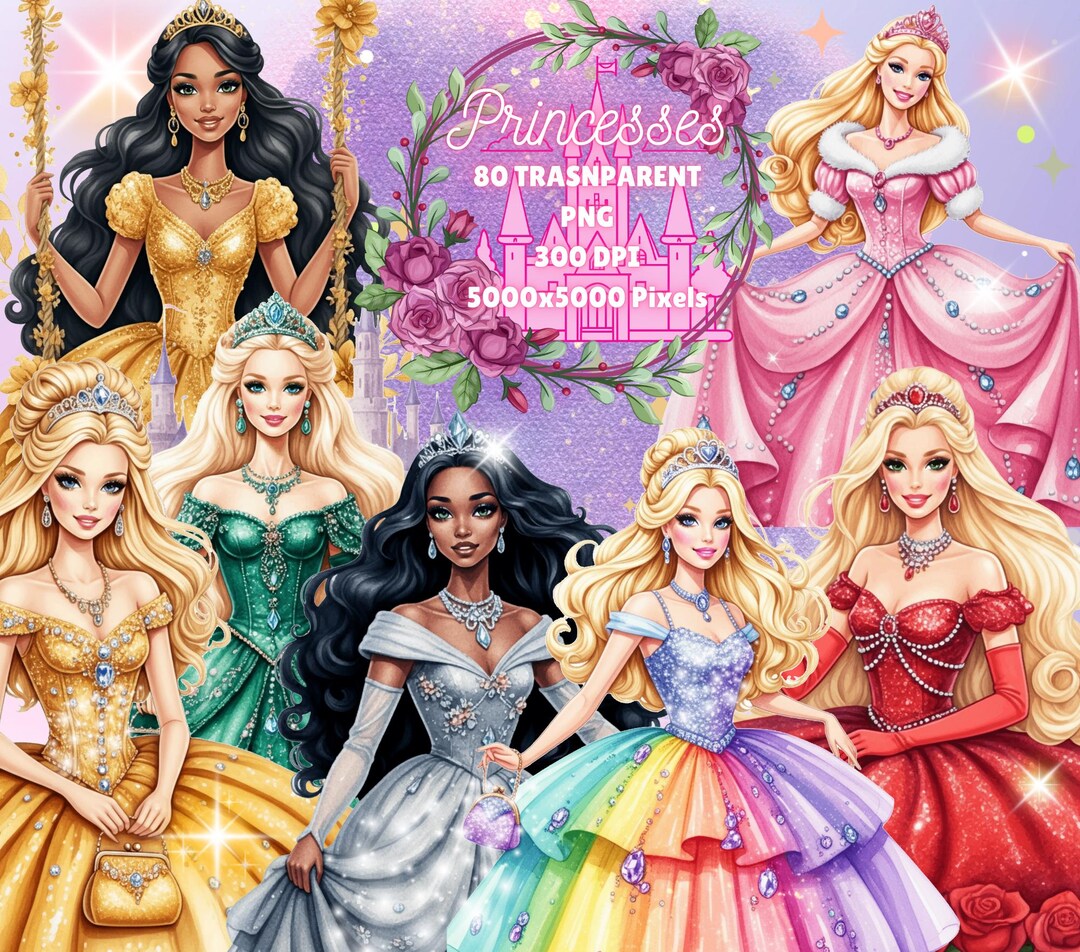 Watercolour Princesses Dolls Clipart-nursery Clipart for Kids ...