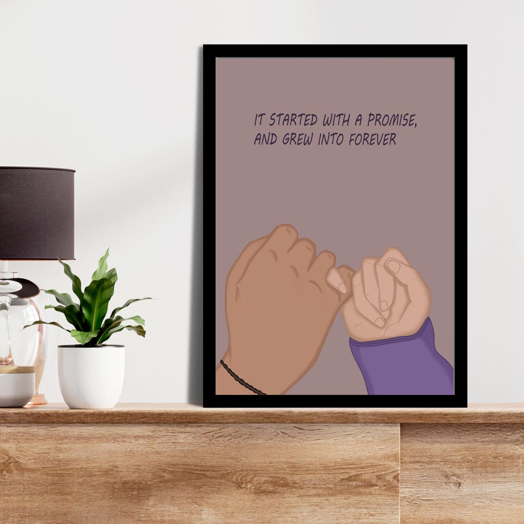 Pinky Promise Wall Art, Romantic Love Quote Print, Forever Connection ...