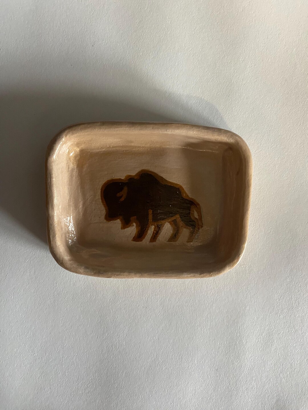 Air Dry Clay Bison Dish / Handmade Art Craft / Western Oklahoma ...