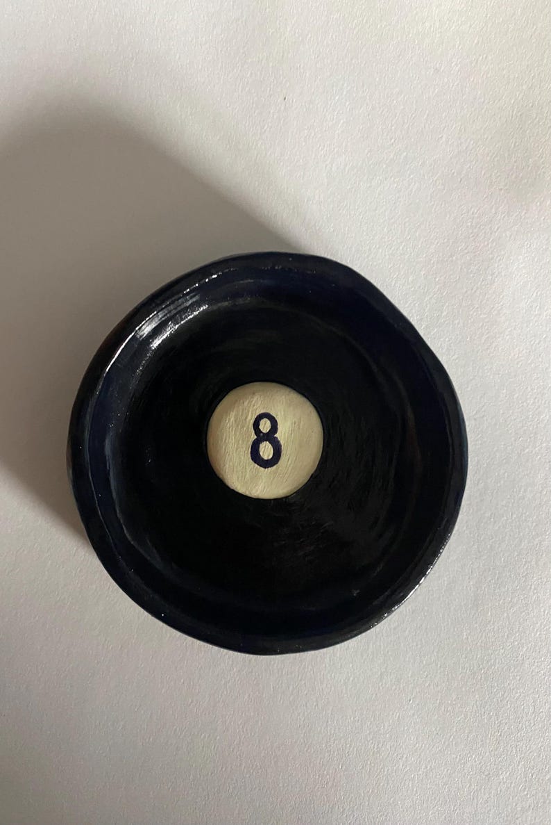 Handmade 8 Ball Trinket Dish: Air Dry Clay Jewelry Holder - Etsy