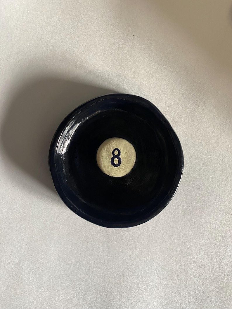 Handmade 8 Ball Trinket Dish: Air Dry Clay Jewelry Holder - Etsy