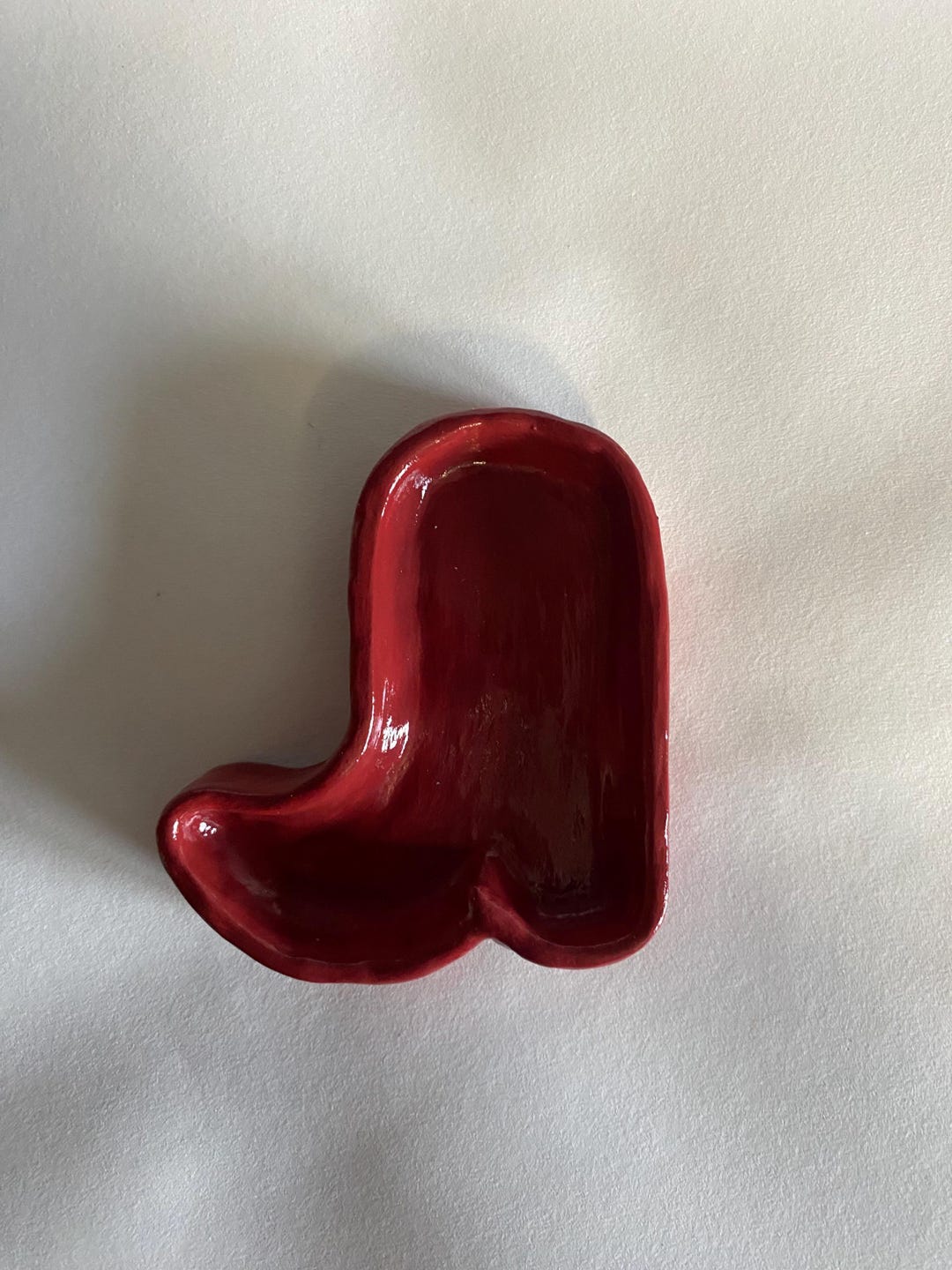 Handmade Red Cowboy Boot Dish: Air Dry Clay Trinket Holder - Etsy