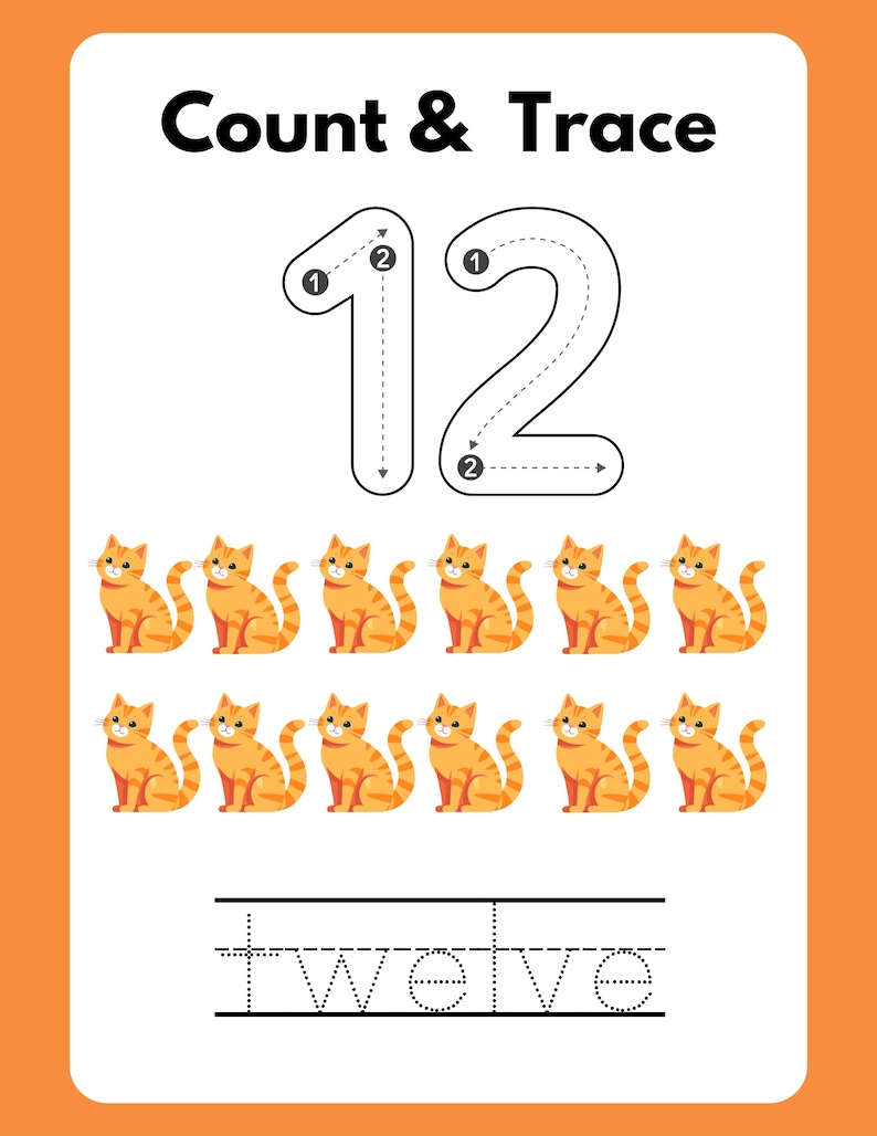 Number Tracing Worksheet: Learn Numbers 11-20 (digital Download) - Etsy