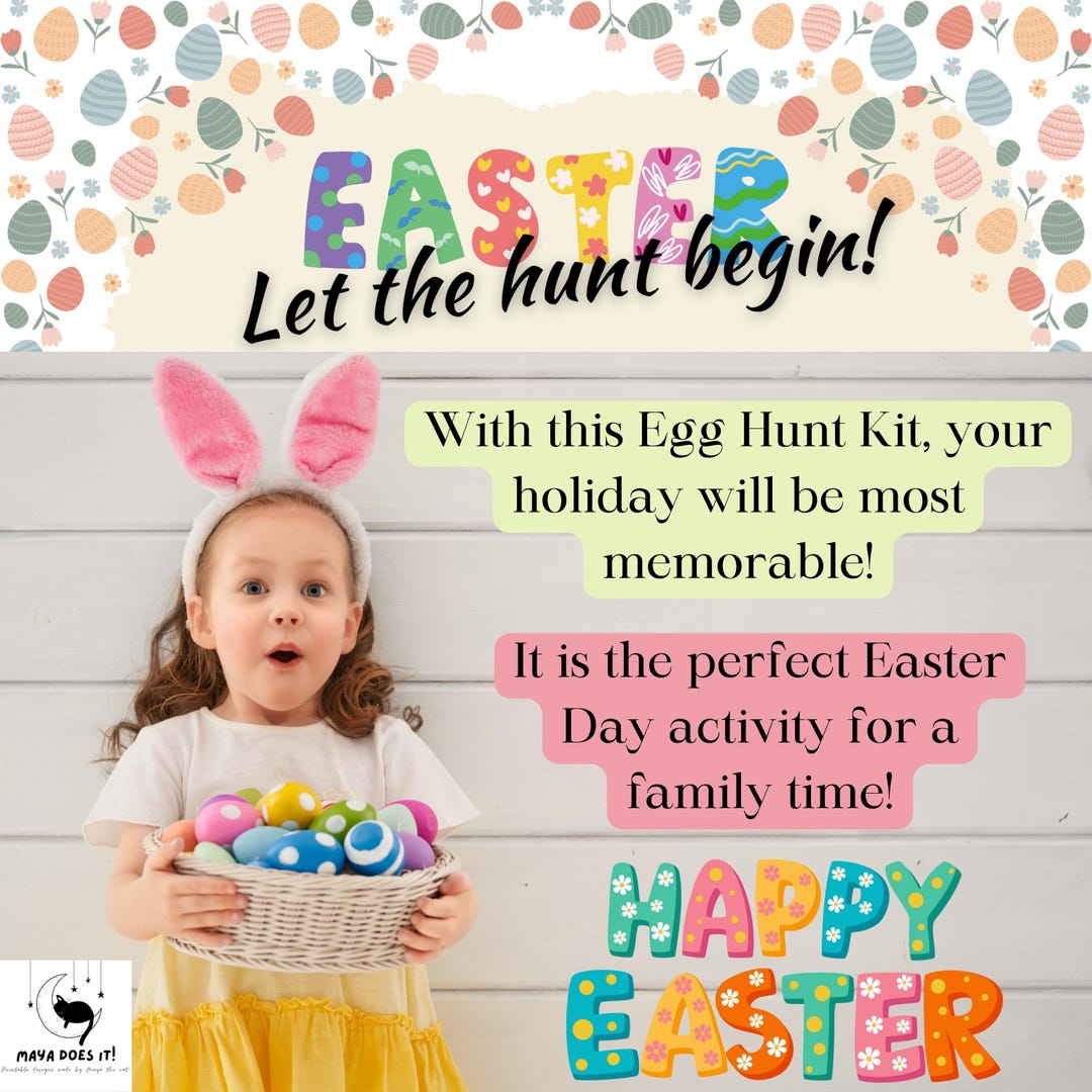 Easter Egg Hunt Printable Game | Fun Clue Cards & Checklist | Instant ...