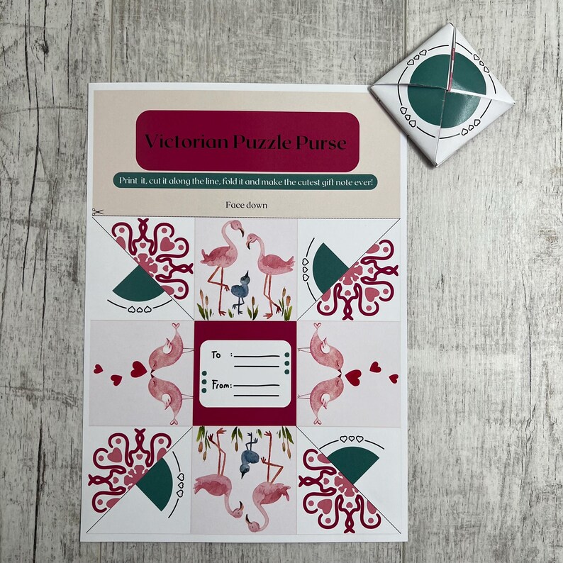 Vintage Love Note Victorian Puzzle Purse | Printable Gift Note ...