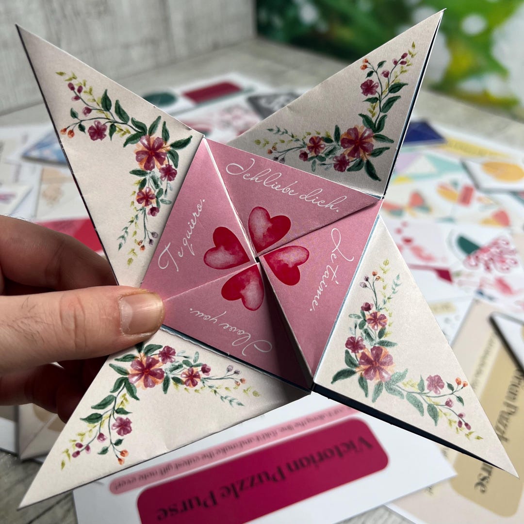 Vintage Love Note Victorian Puzzle Purse | Printable Gift Note ...