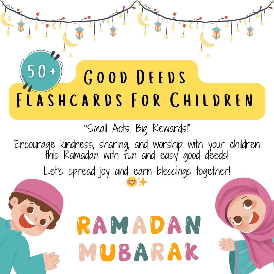 50+ Ramadan Good Deeds Flashcards for Kids | Islamic Printables ...