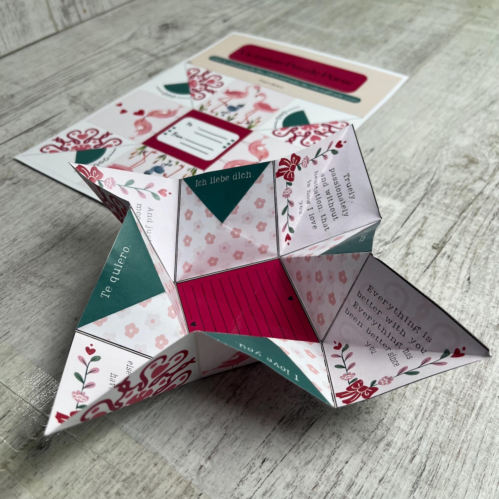 Vintage Love Note Victorian Puzzle Purse | Printable Gift Note ...