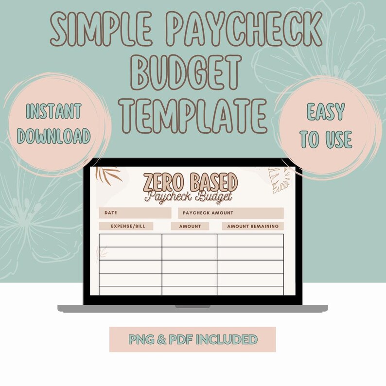 Zero Based Paycheck Budget Template - Etsy