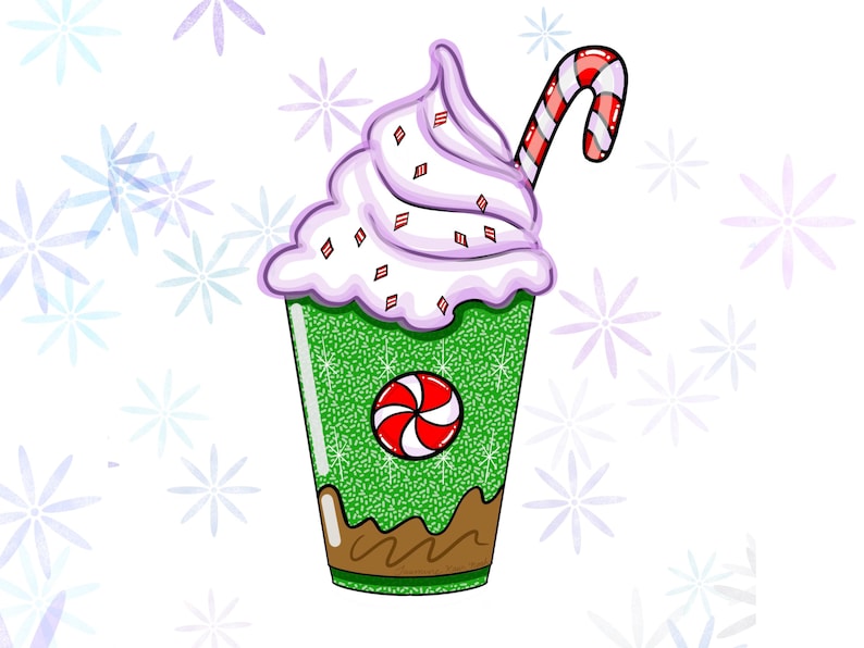 Peppermint Frappuccino or Mocha Coloring Sheet Page, Bold & Easy ...