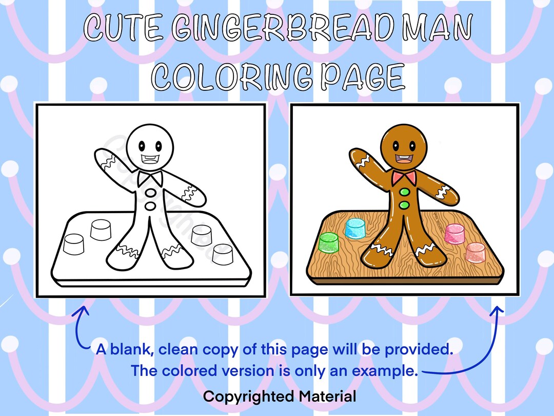 Cute Gingerbread Man Coloring Page, Bold & Easy Coloring, Mindfulness ...