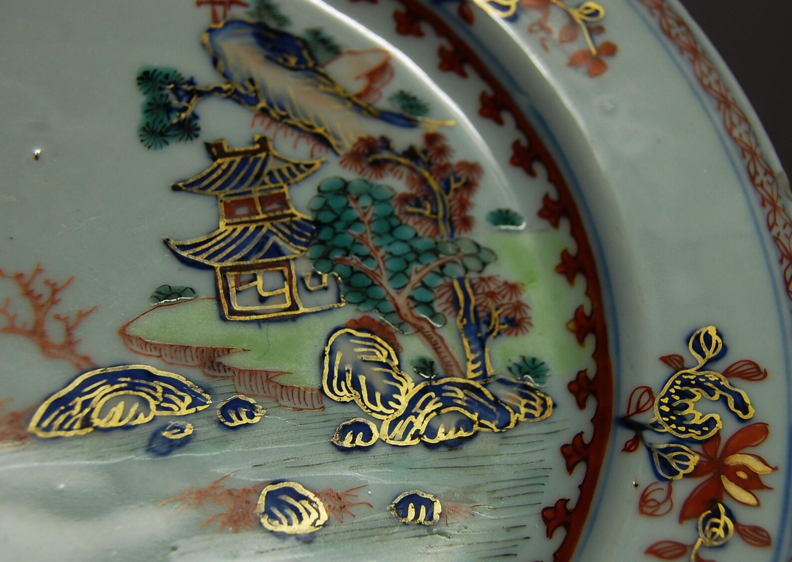 2x Chinese Nanking Polychrome Porcelain Plate From 1750s, Qianlong ...