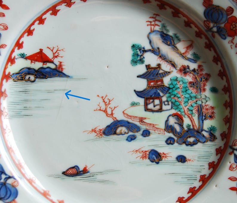 2x Chinese Nanking Polychrome Porcelain Plate From 1750s, Qianlong ...
