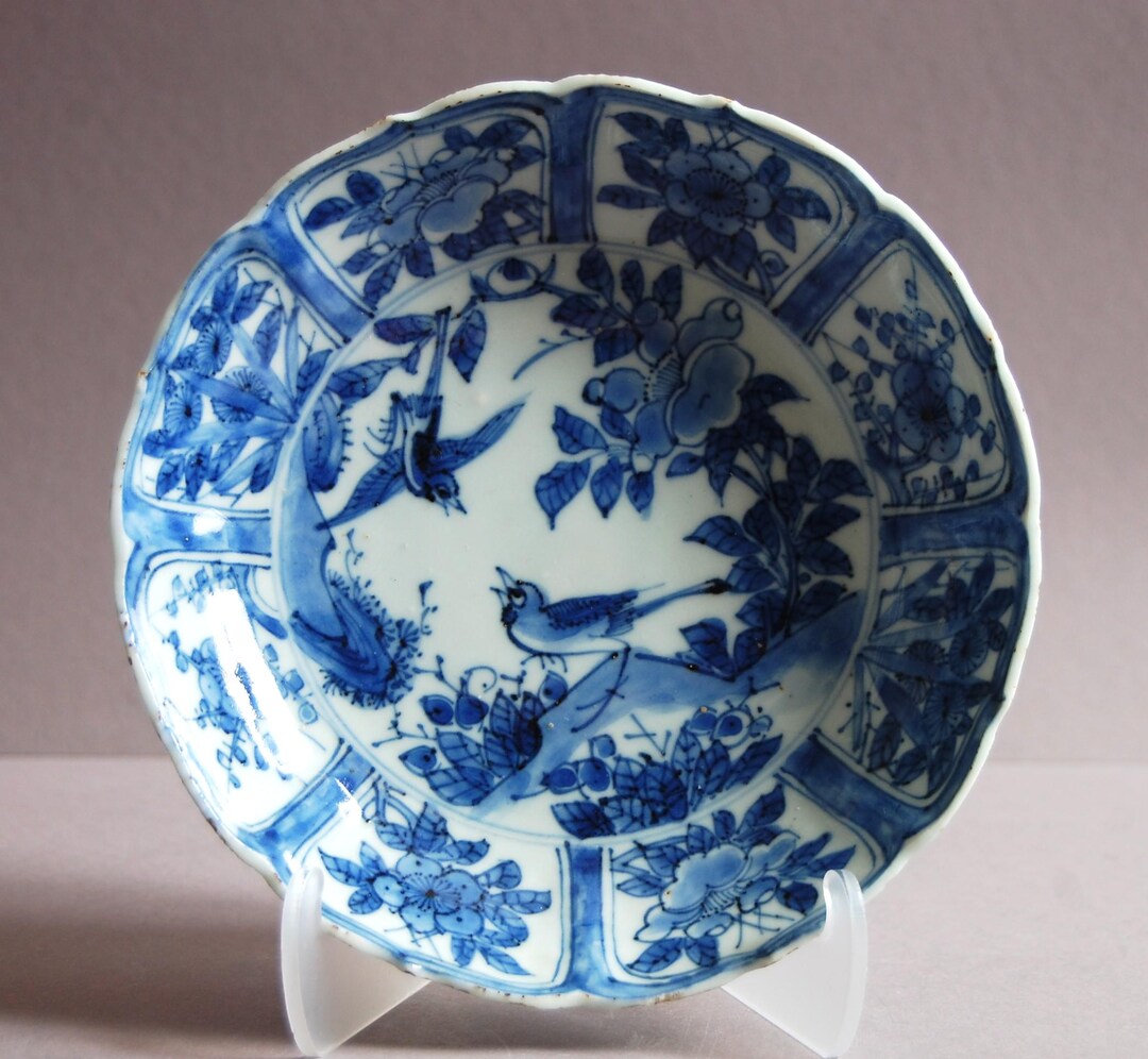 Ming Dynasty Kraak Porcelain Dish, Blue and White Birds and Blossoms - Etsy