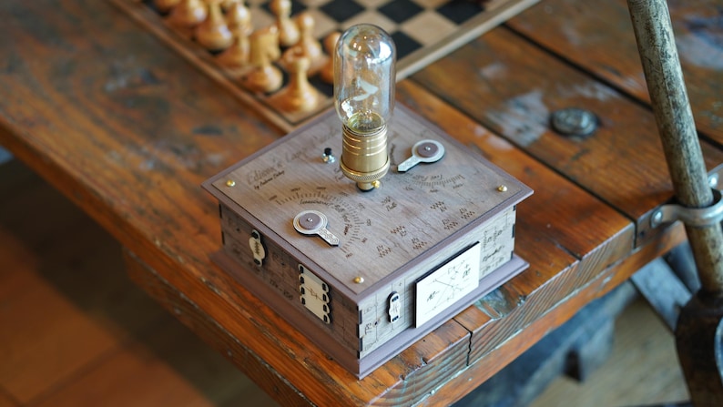 Edison's Lamp Puzzle Box - Solve the Mystery, Light the Lamp! - Etsy