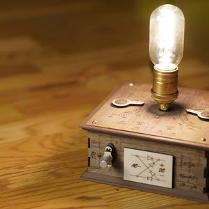 Edison's Lamp Puzzle Box - Solve the Mystery, Light the Lamp! - Etsy