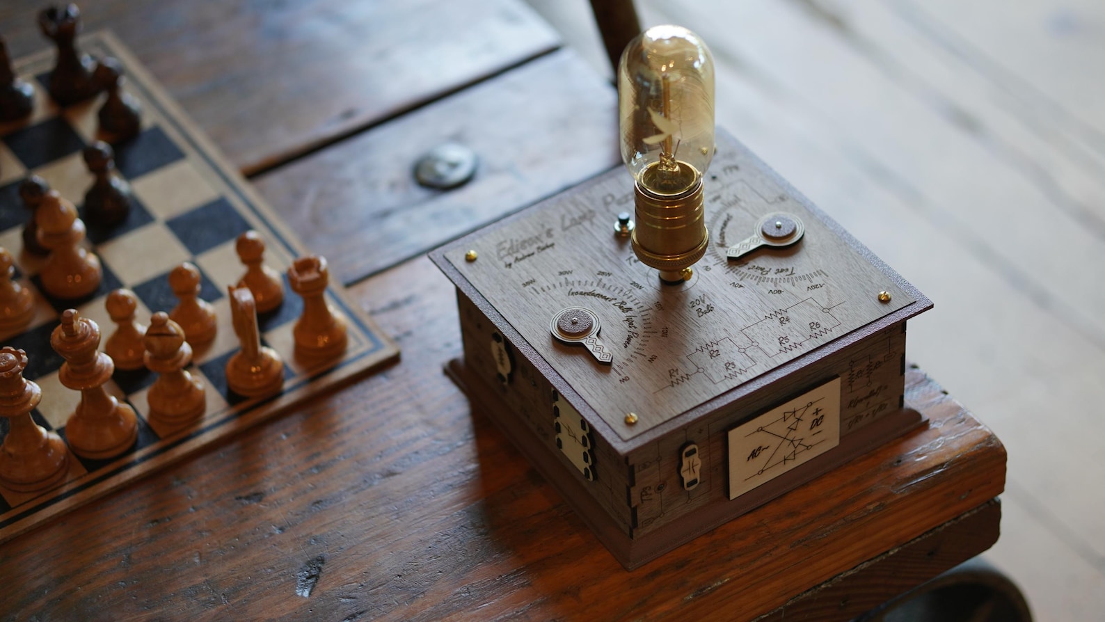 Edison's Lamp Puzzle Box - Solve the Mystery, Light the Lamp! - Etsy