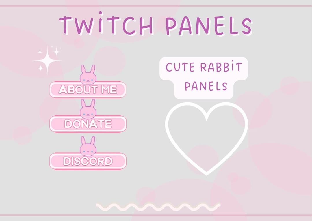 Pink Rabbit Twitch Panels | Rabbit | Cute | Stream Panels - Etsy