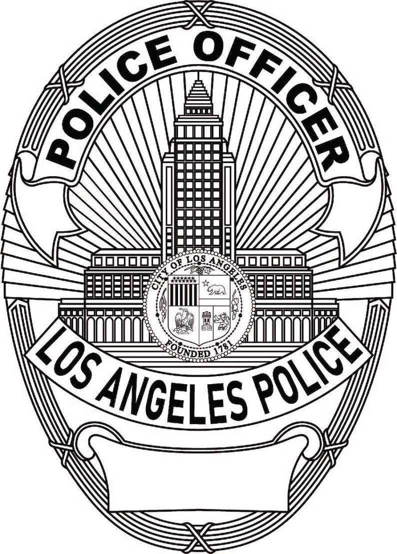 LAPD Officer Badge SVG, Los Angles Police Badge Engrave: Laser Cut ...