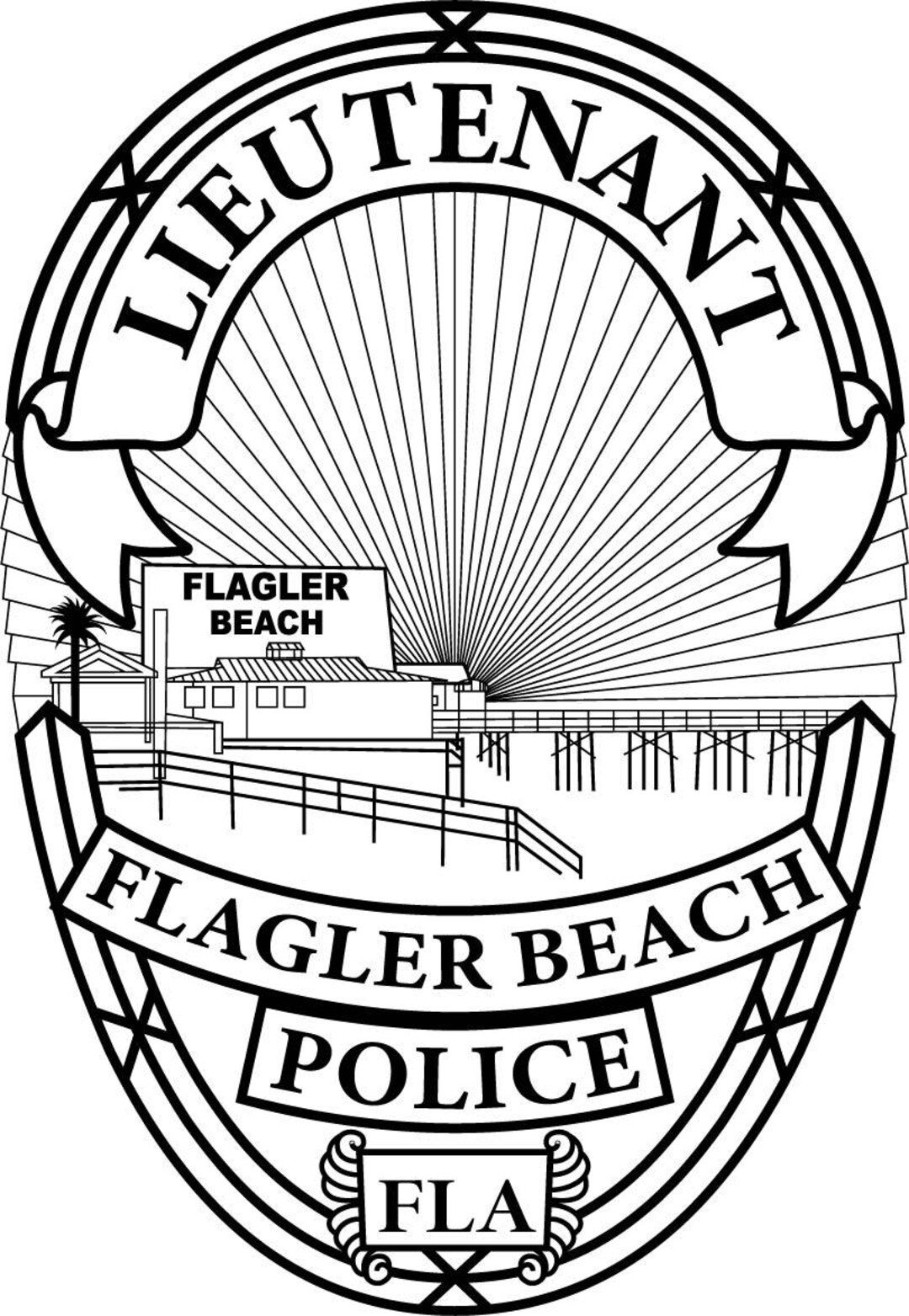 Flagler Beach Police Badge Vector File, PD Badge Engraving: Laser/vinyl ...