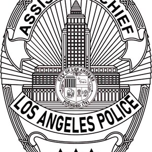 LAPD Assistant Chief Badge, Laser Engraving File (eps, Svg, Dxf, Jpeg ...