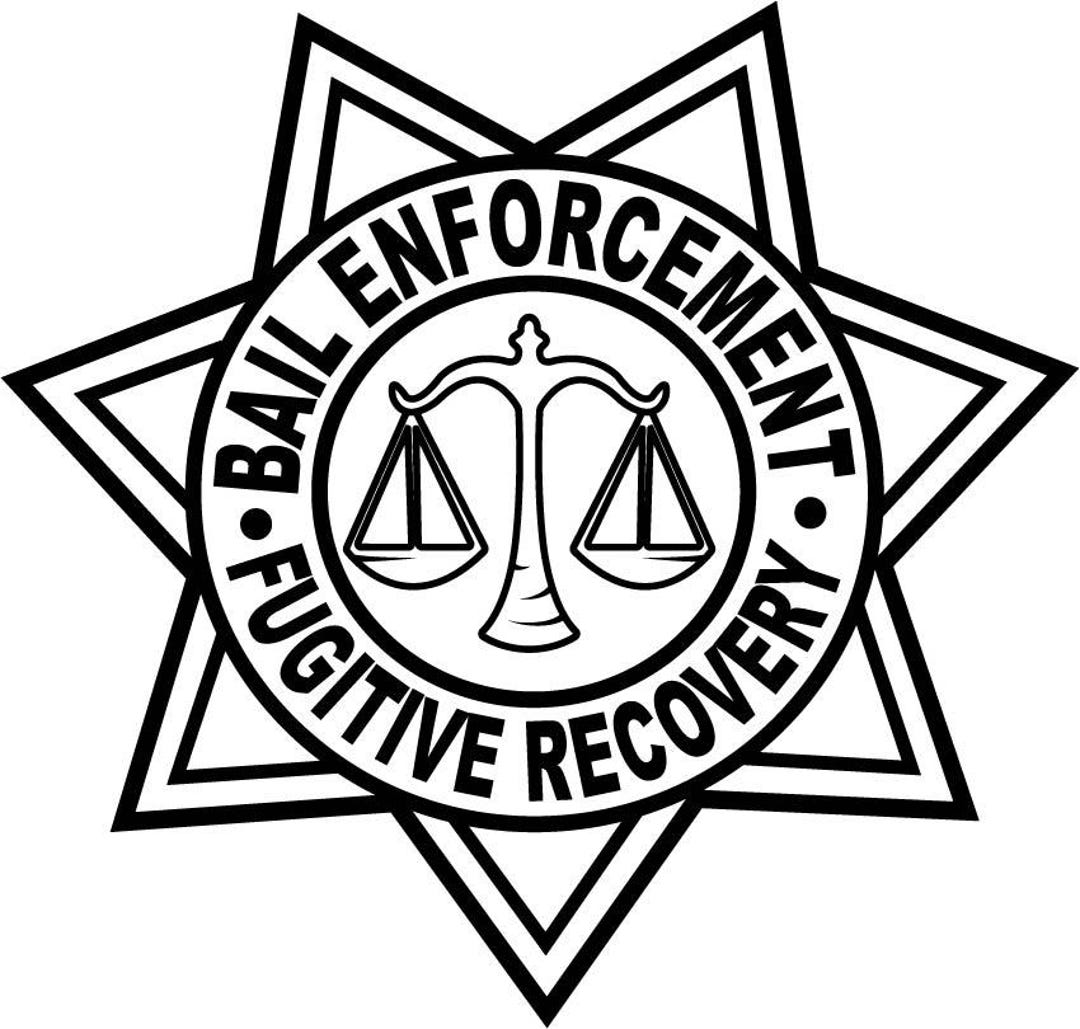 Bail Enforcement Badge Vector File, Black White, Outline, Laser Cut ...