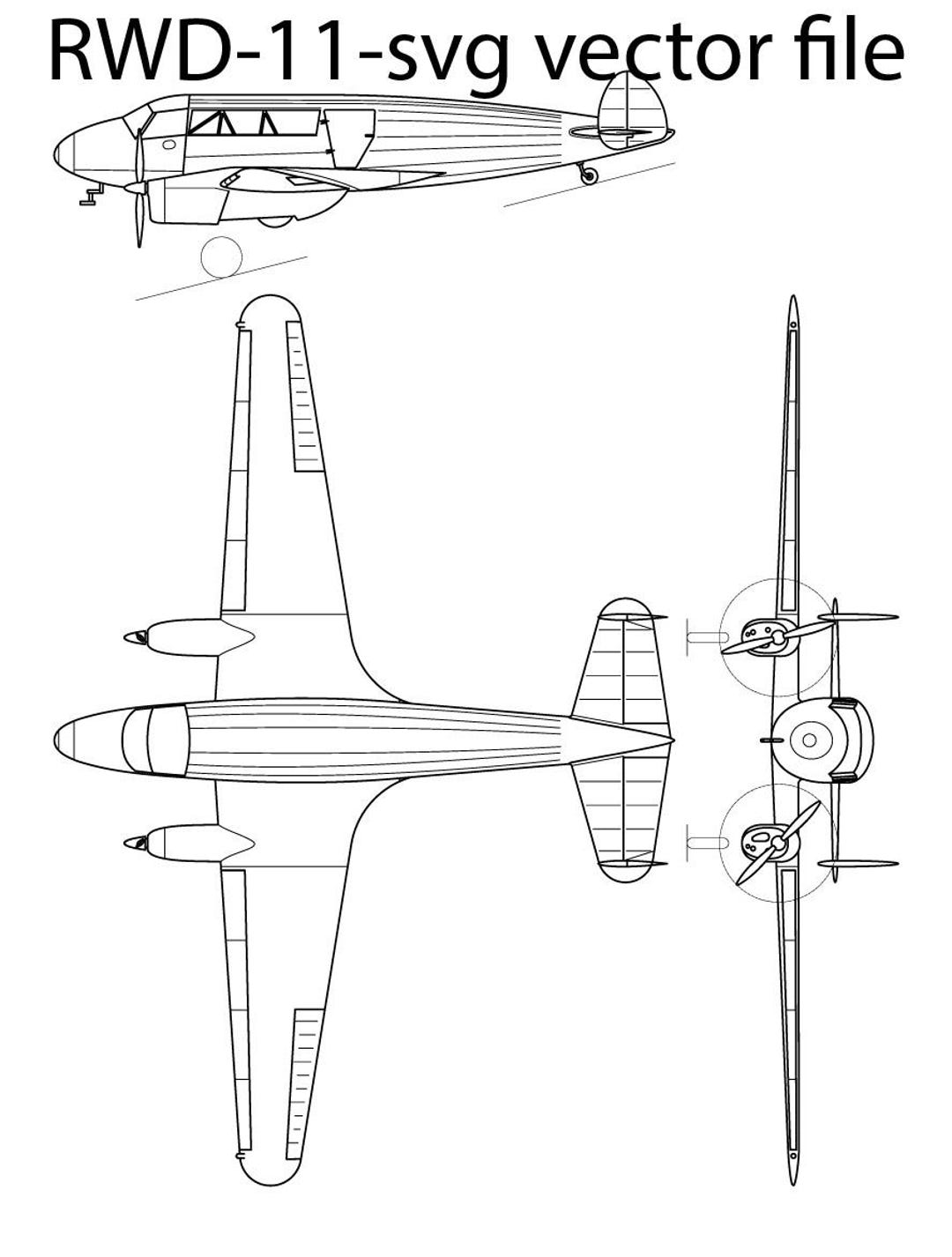 RWD 11, Vector File, Outline, Laser Cut File, Engraving, Line Drawing ...