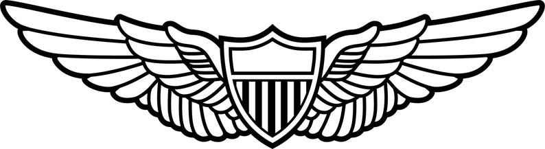 Army Aviator Wings Vector File, Aviator Rank Badge, Line Art, Laser ...