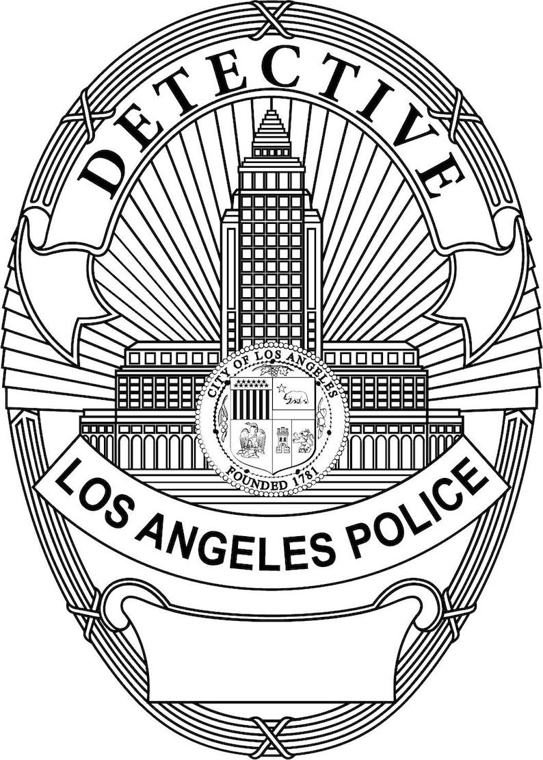 Los Angeles Police Detective Badge, LAPD Badges Vector File (svg, Eps ...