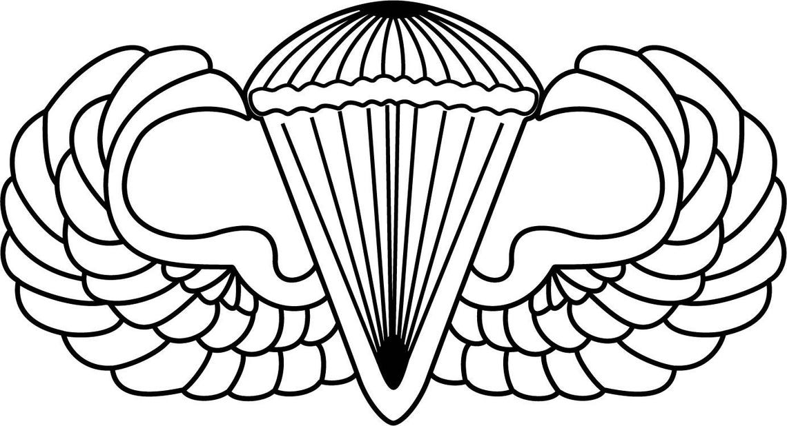 US Army Basic Parachutist Badge Vector Laser Cut File (svg, Eps, Dxf ...