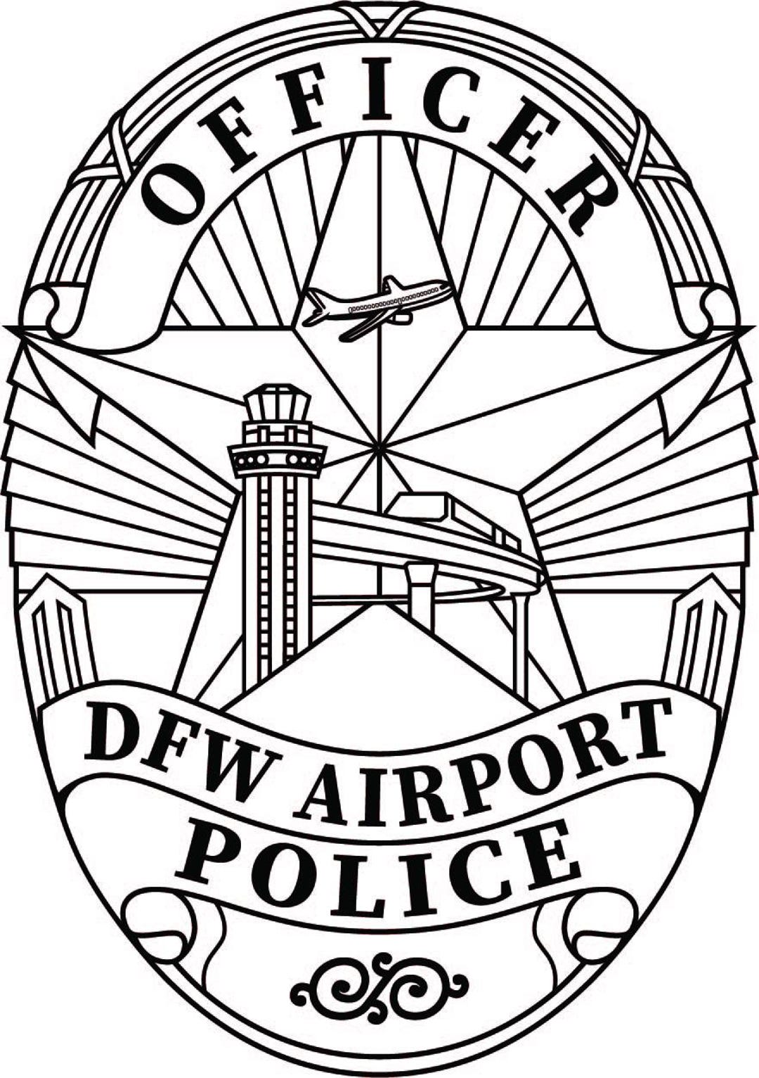 DFW Airport Police Department Badge, Police Officer Badge, Police ...