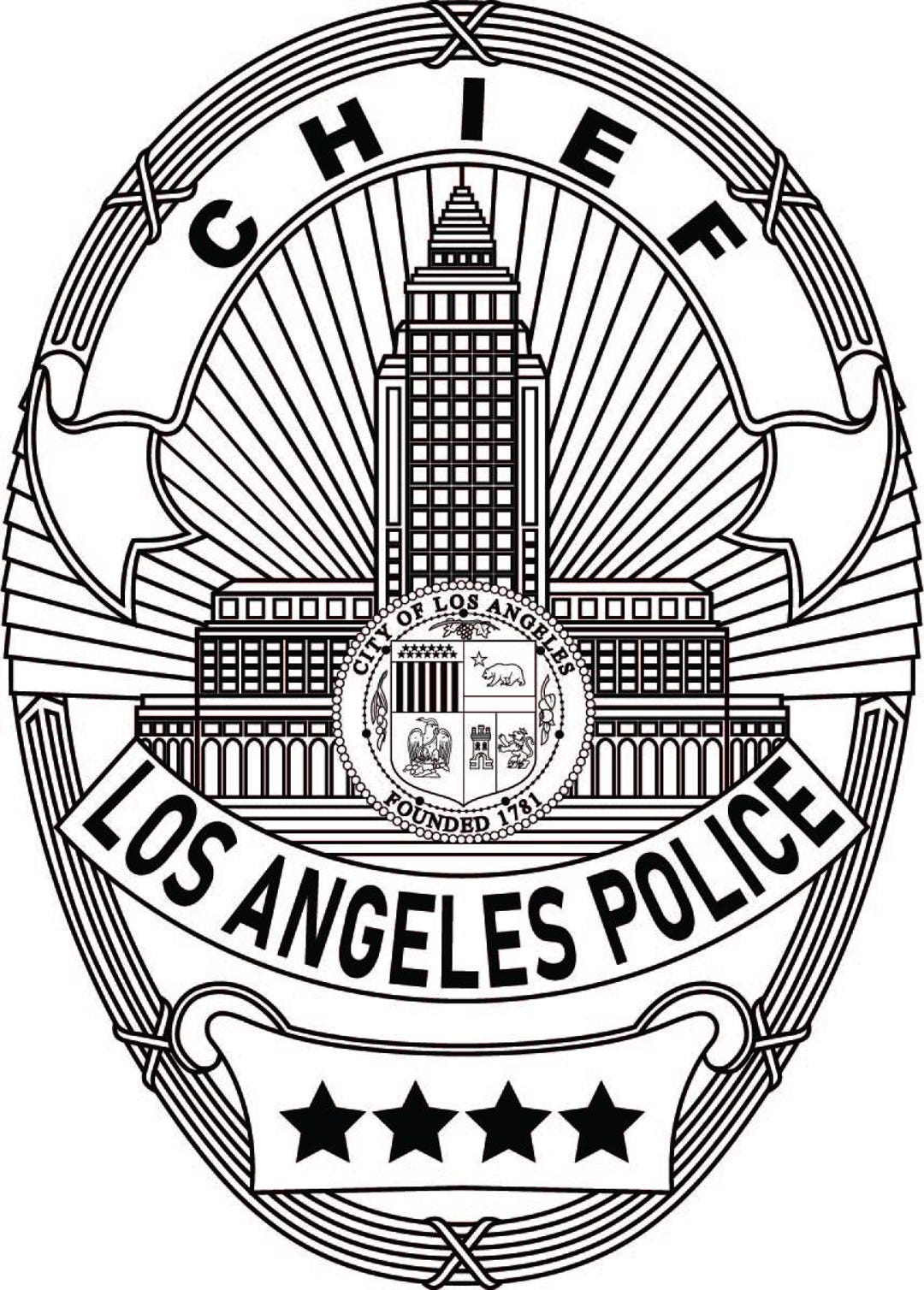 Los Angeles Police Department Chief Badge Vector File, LAPD Chief Badge ...
