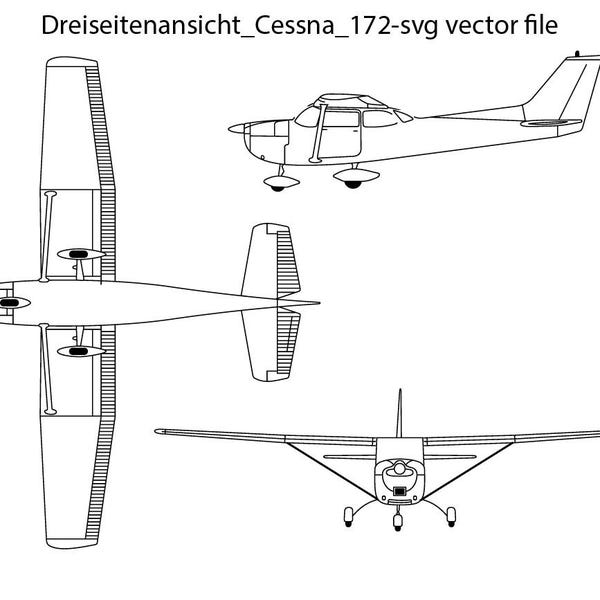 Cessna 172 Drawing - Etsy