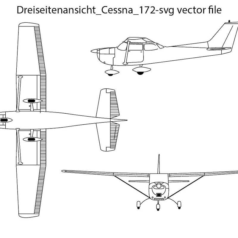Cessna 172 Drawing - Etsy