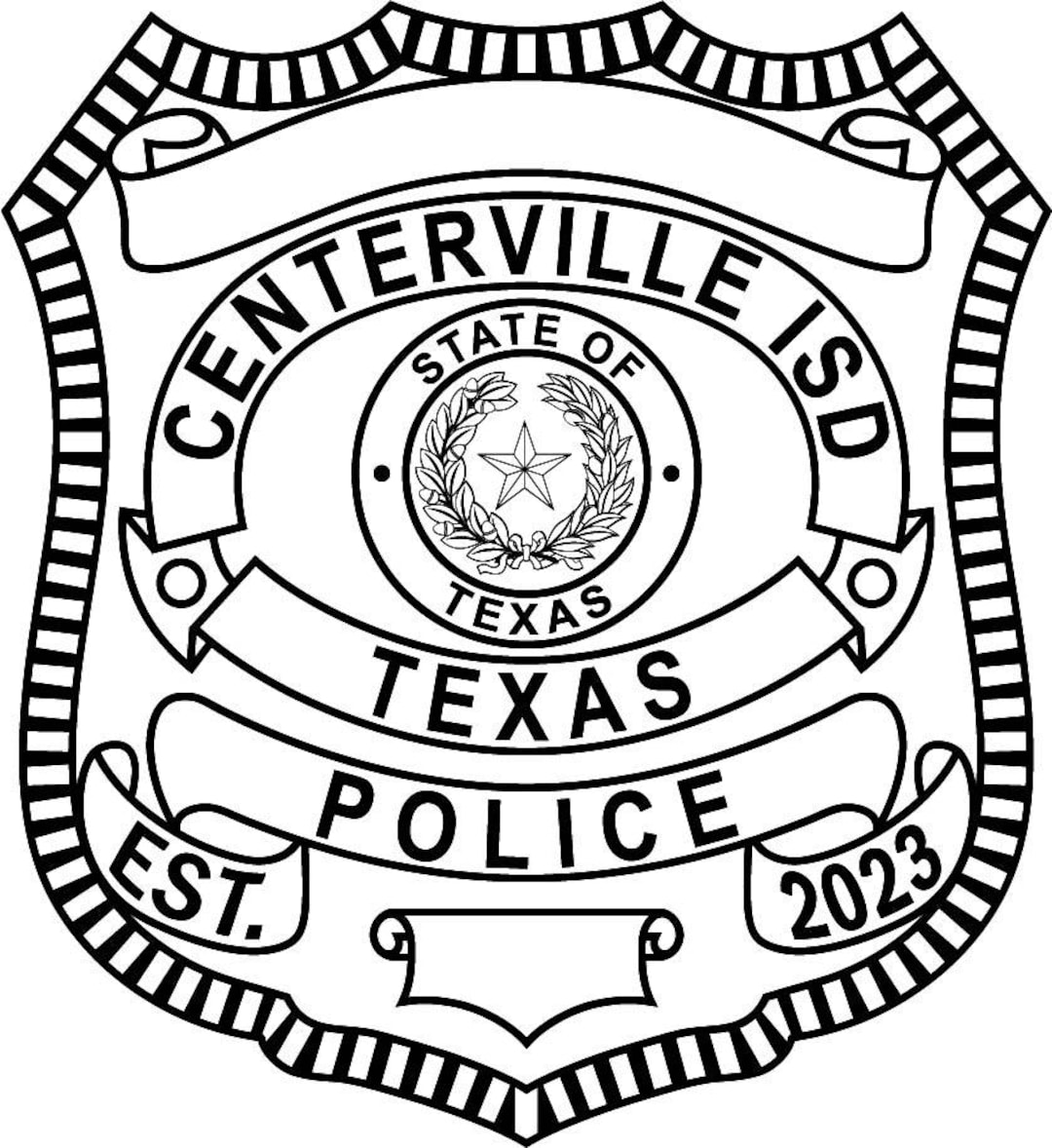 Centerville Isd Police Badge, Texas, Vector File (svg, Eps, Dxf, Jpeg ...