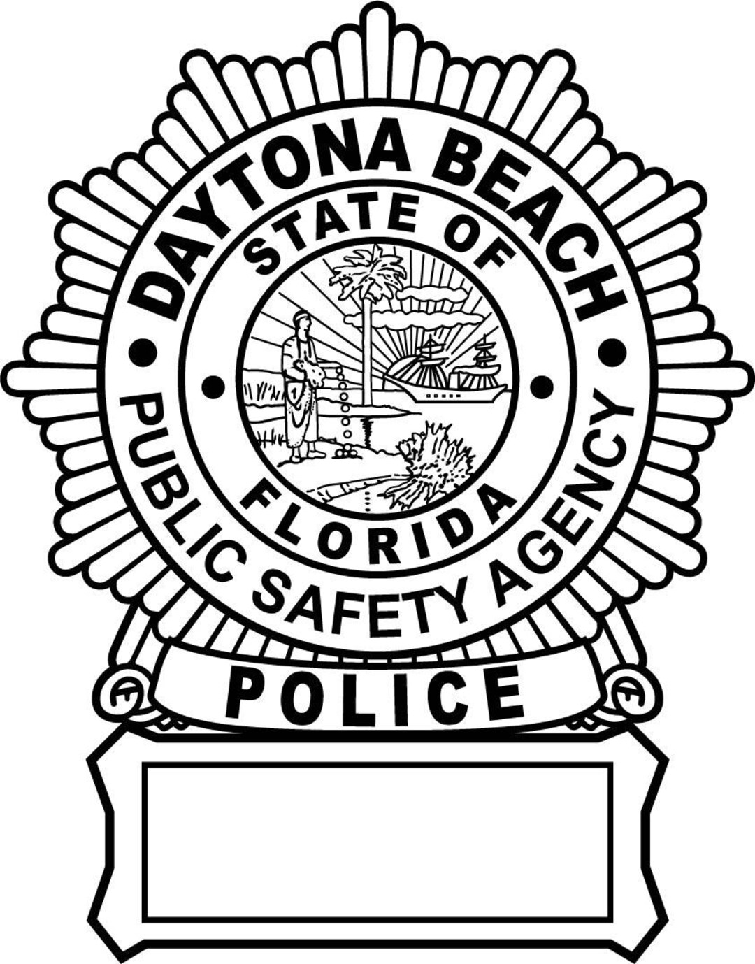 Daytona Beach Pd Crest Vector File, Laser Cut/engrave (eps, Svg, Dxf ...