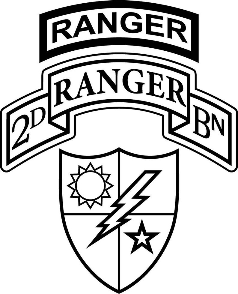 2nd Ranger Bn Ranger, Badge, Vector File, Monogram, Outline, Laser Cut ...