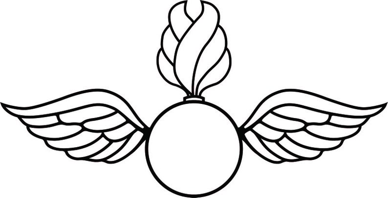 Winged Bomb Outline: Laser Cut/engrave Vector File - Etsy