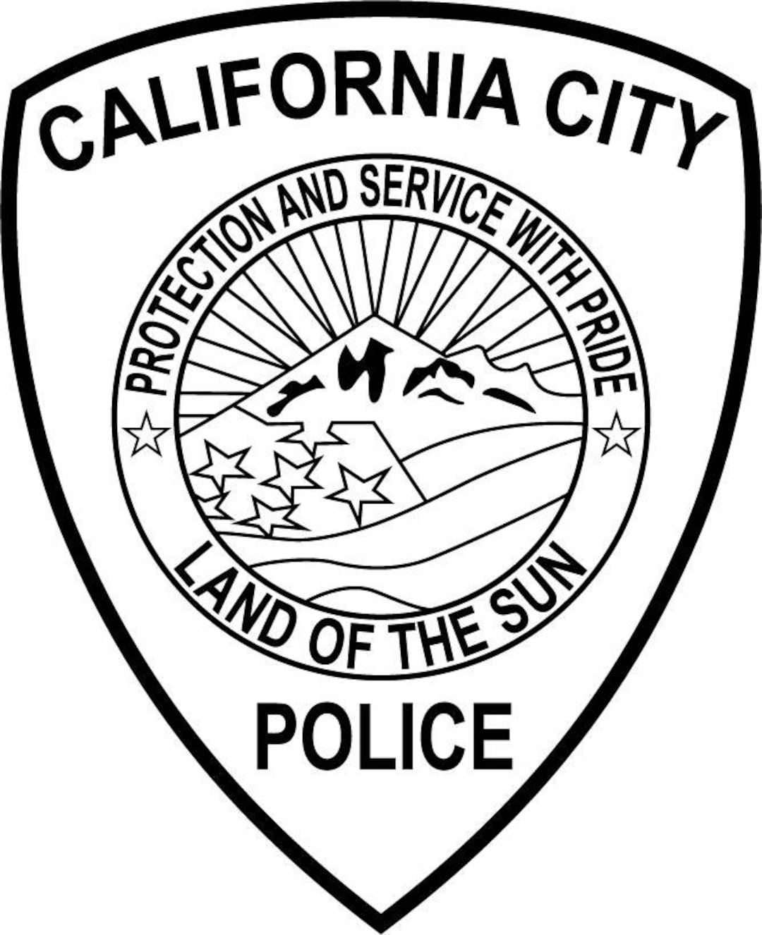 California City Police Badge Land of the Sun, Badge, Vector File, Black ...