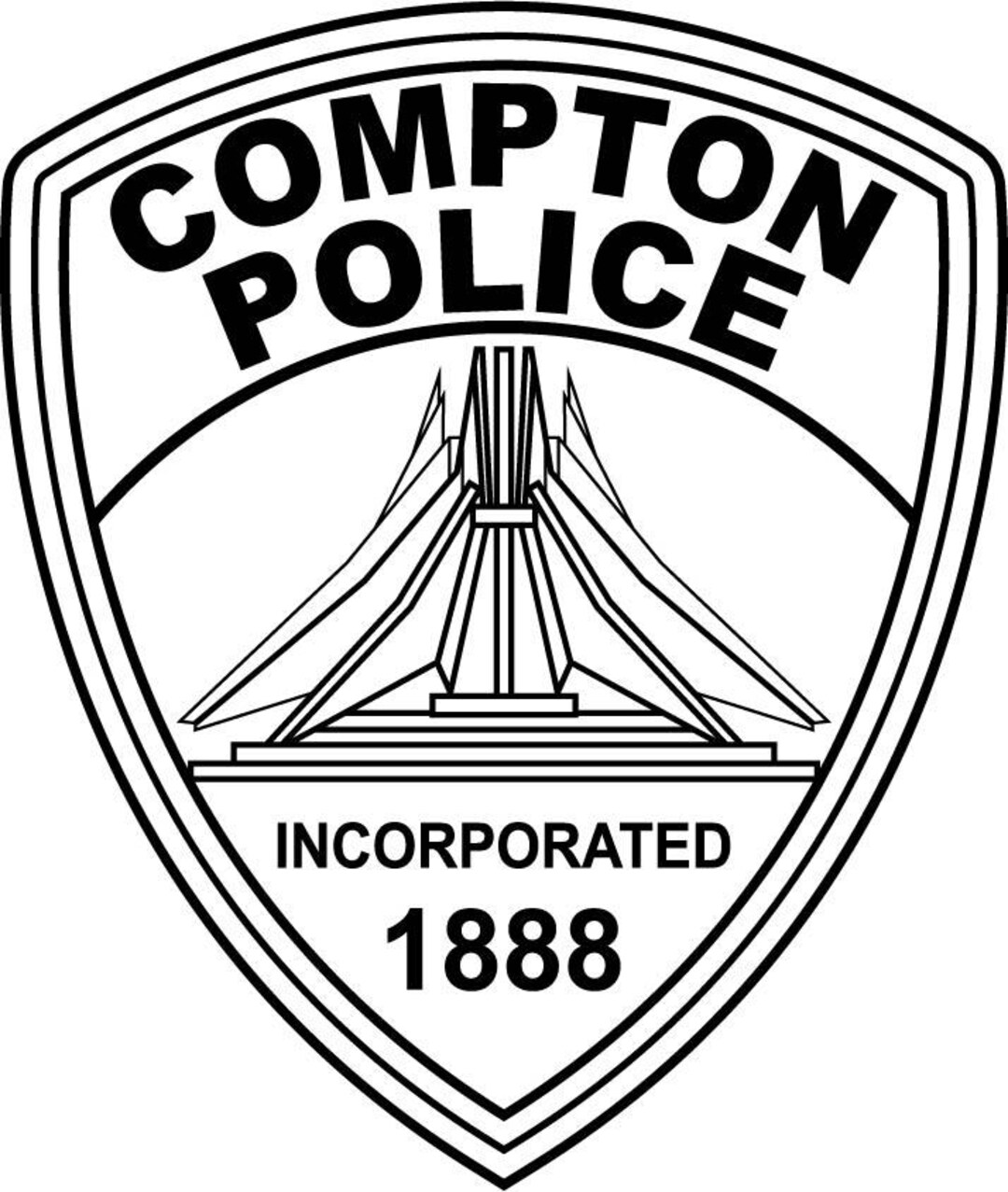 Compton Police, Badge, Vector File, Black White, Outline, Laser Cut ...