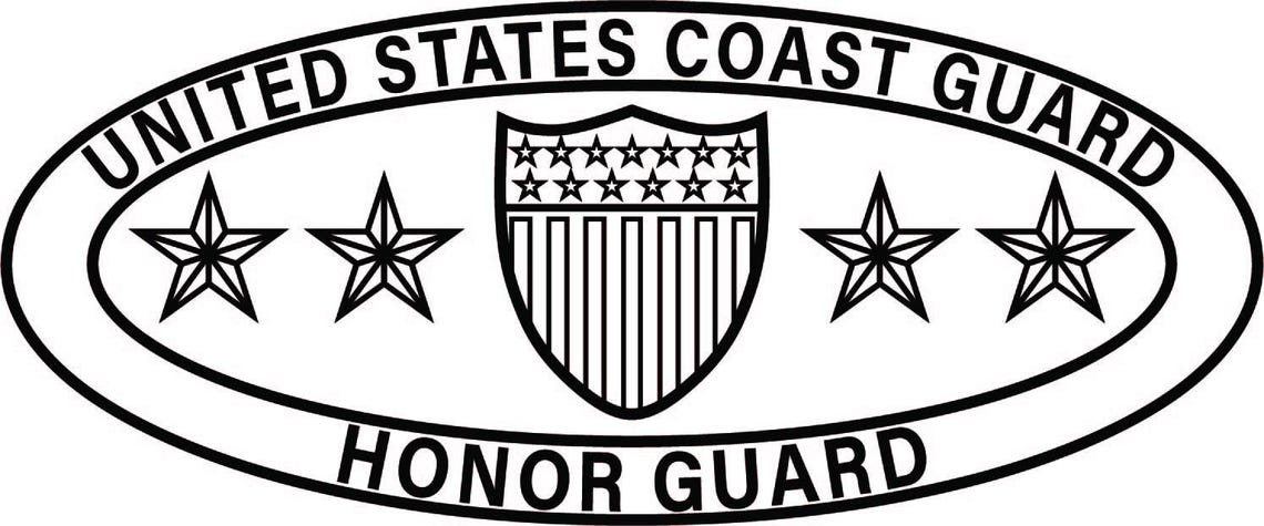 USCG Honor Guard Badge Vector File, Laser Cut (svg, Eps, Dxf, Png, Jpeg ...